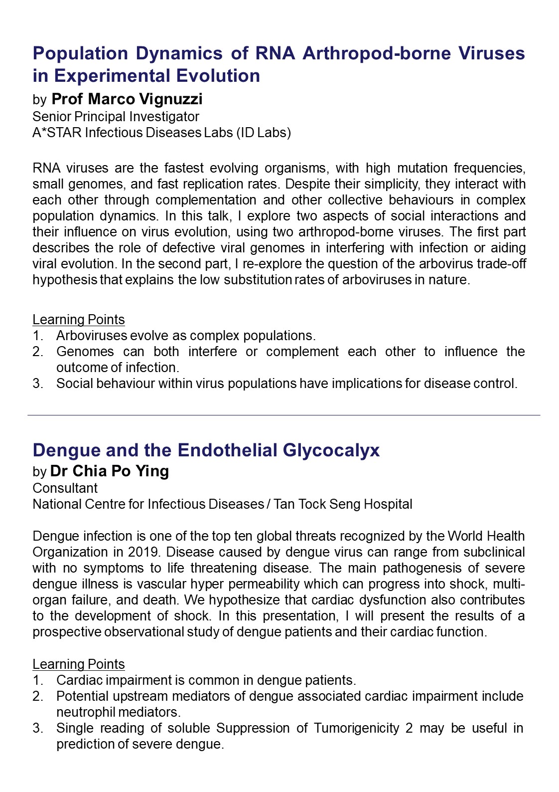NCID Monthly Research Meeting - National Centre for Infectious Diseases