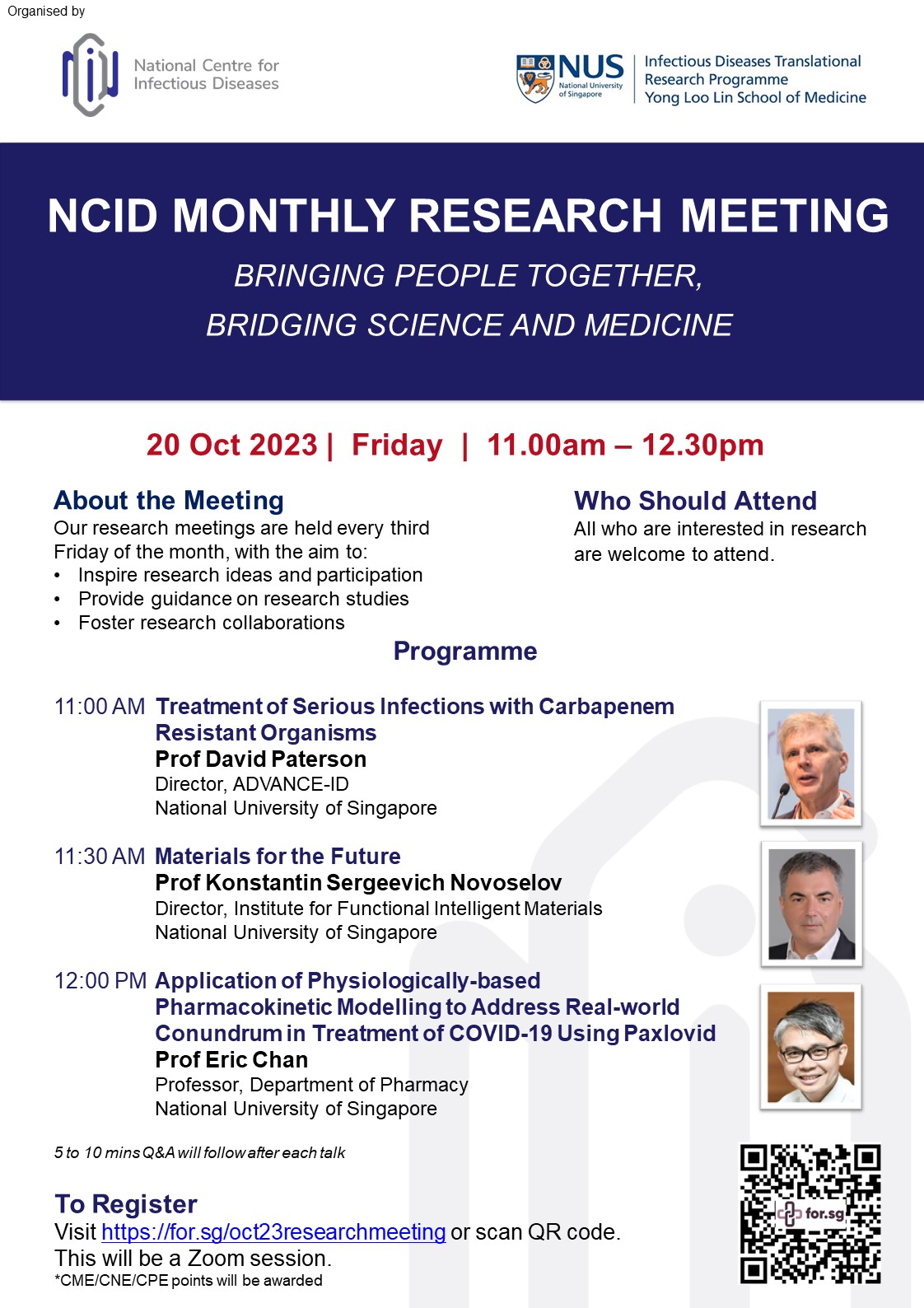 NCID Monthly Research Meeting - National Centre for Infectious Diseases